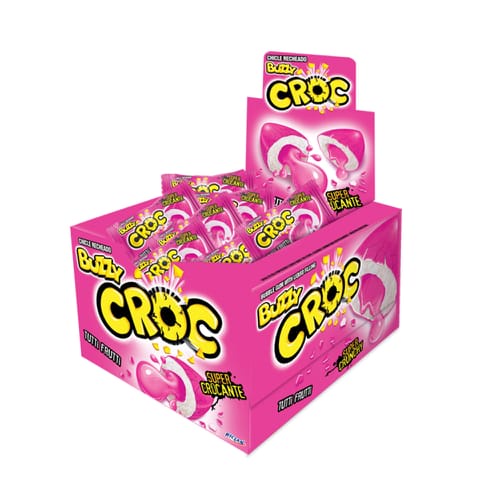 Chiclete Buzzy Croc Recheado sabor Tutti-Frutti caixa 172g | Shopee Brasil