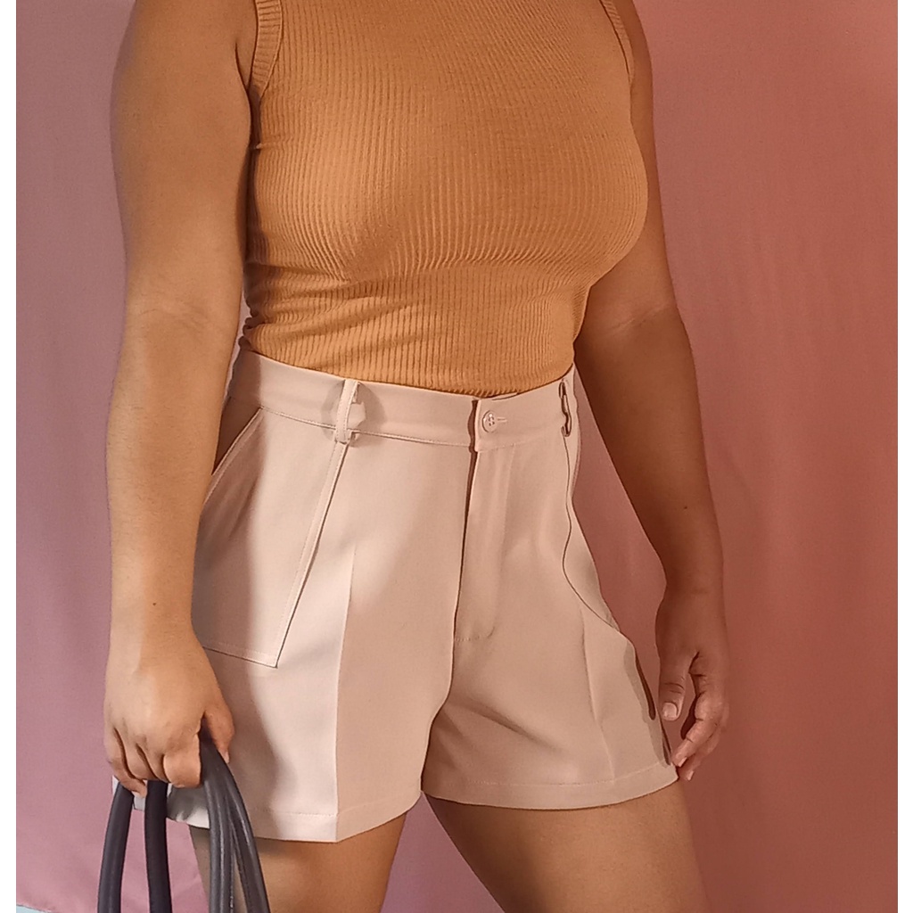 Short Alfaiataria Cós Alto | Shopee Brasil