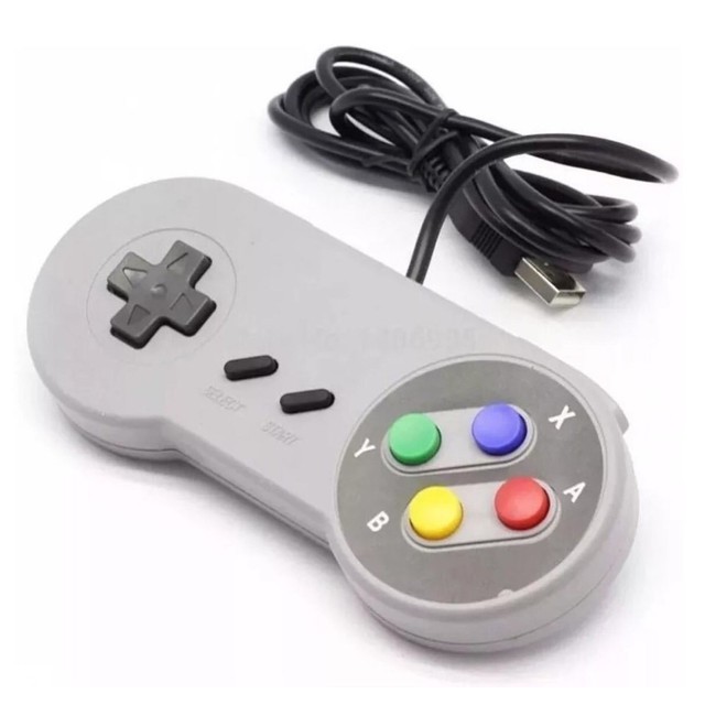 Controle Usb Super Nintendo Snes Joystick Pc Notebook Windows Mac Linux ...