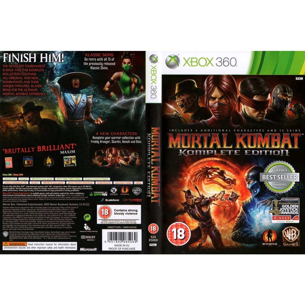 Mortal Kombat Komplete Edition [ Xbox 360 LT 3..0 ou RGH 3.0 ] | Shopee ...