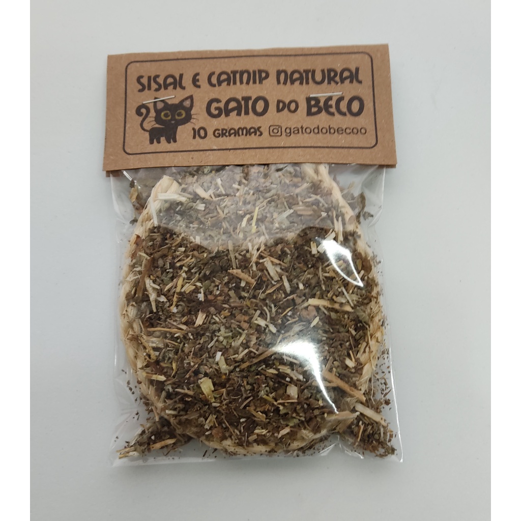 catnip 10g + sisal orgânica, cat nip, erva gateira, desidratada limpar ...