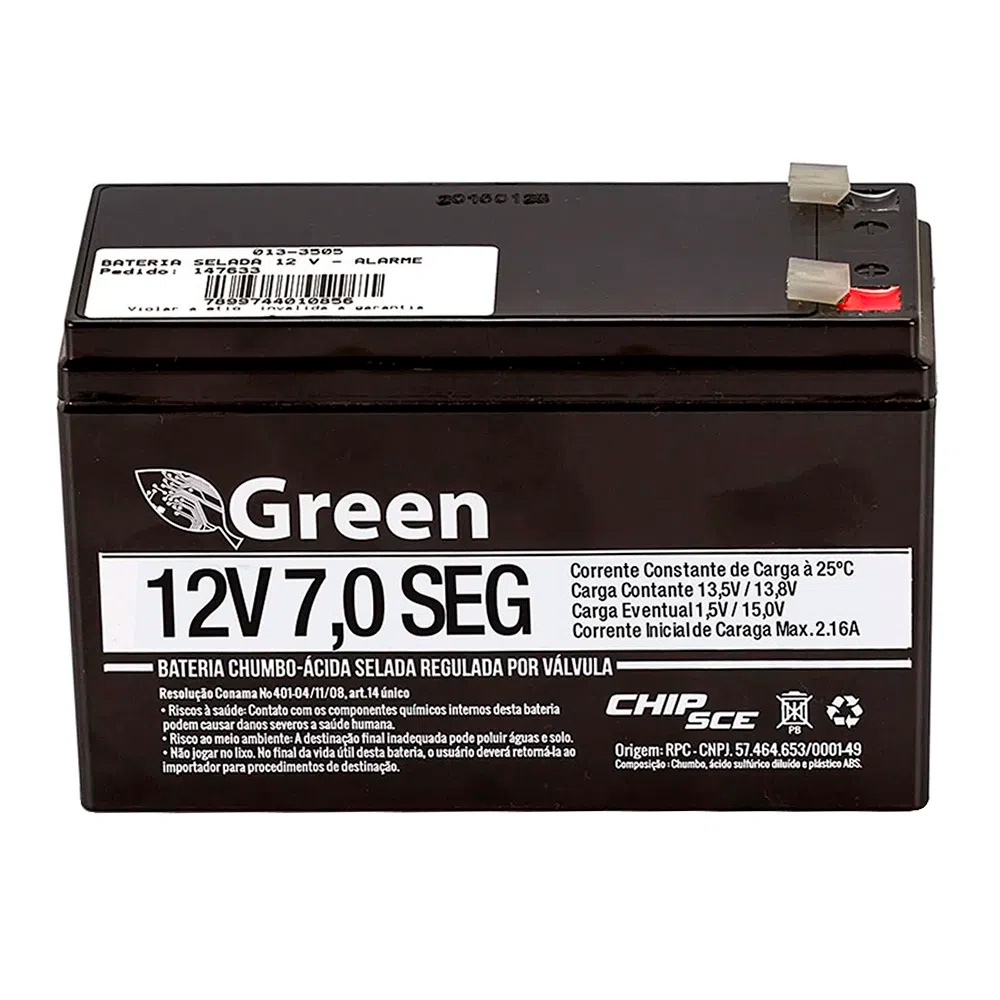 Bateria Selada Recarregável VRLA 12V 7AH 20HR Green | Shopee Brasil