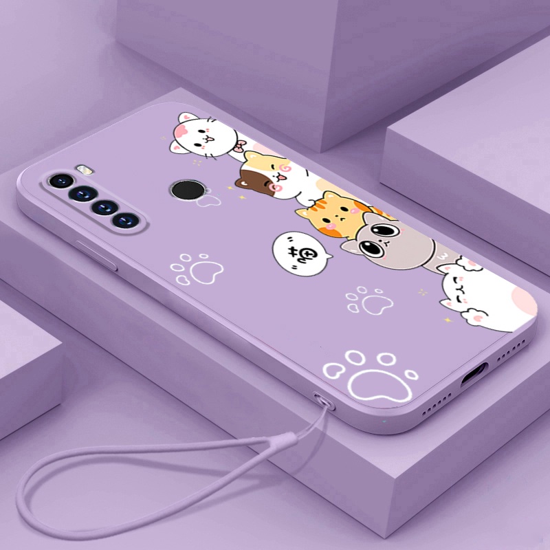 Capa Protetora Flexível De Silicone Líquido Com Gato DZMM01 Para redmi ...