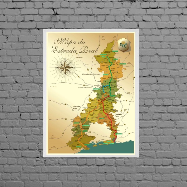 Quadro Decorativo Mapa Estrada Real 24x18cm | Shopee Brasil