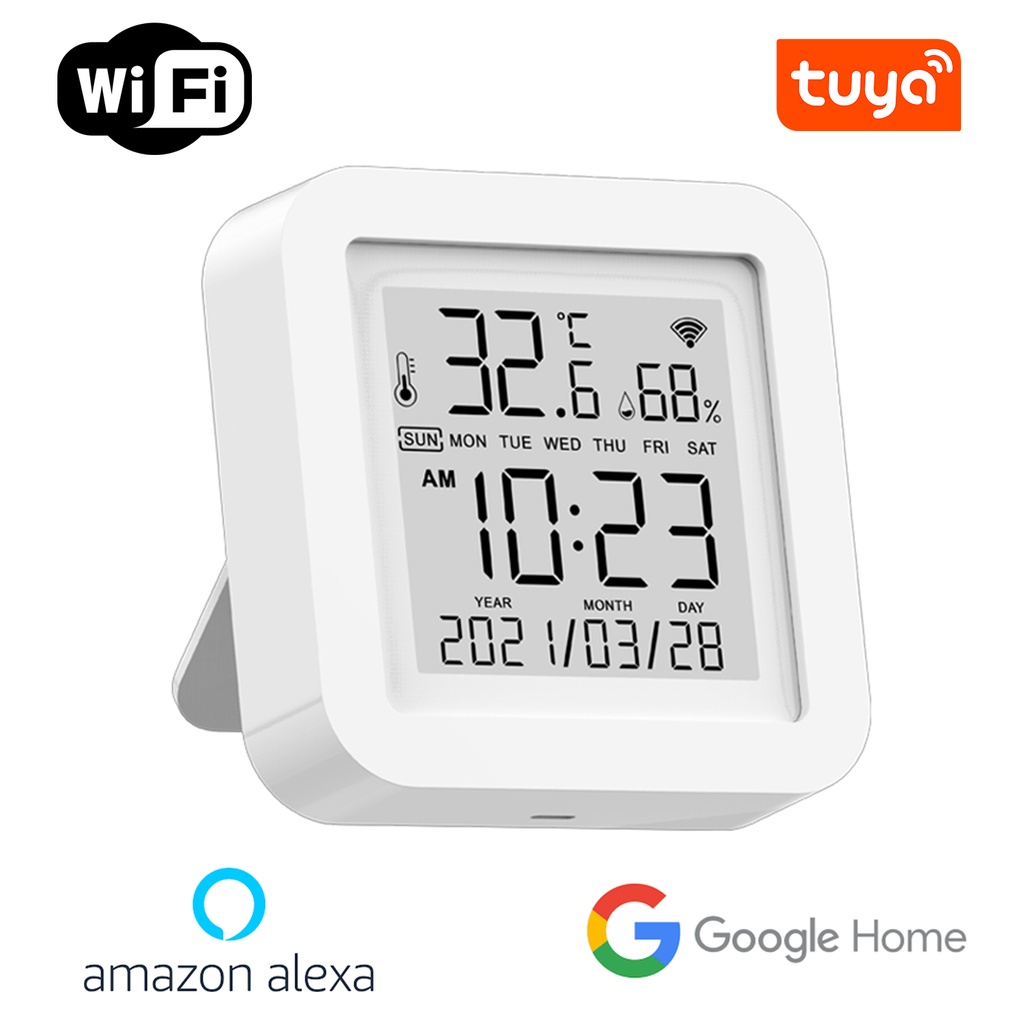 Sensor de temperatura e umidade wifi inteligente Tuya smartlife alexa google home | Shopee Brasil