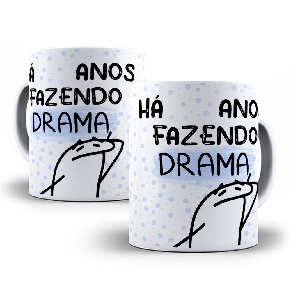 Caneca Meme Flork Fazendo Drama Personalizada 325ml | Shopee Brasil