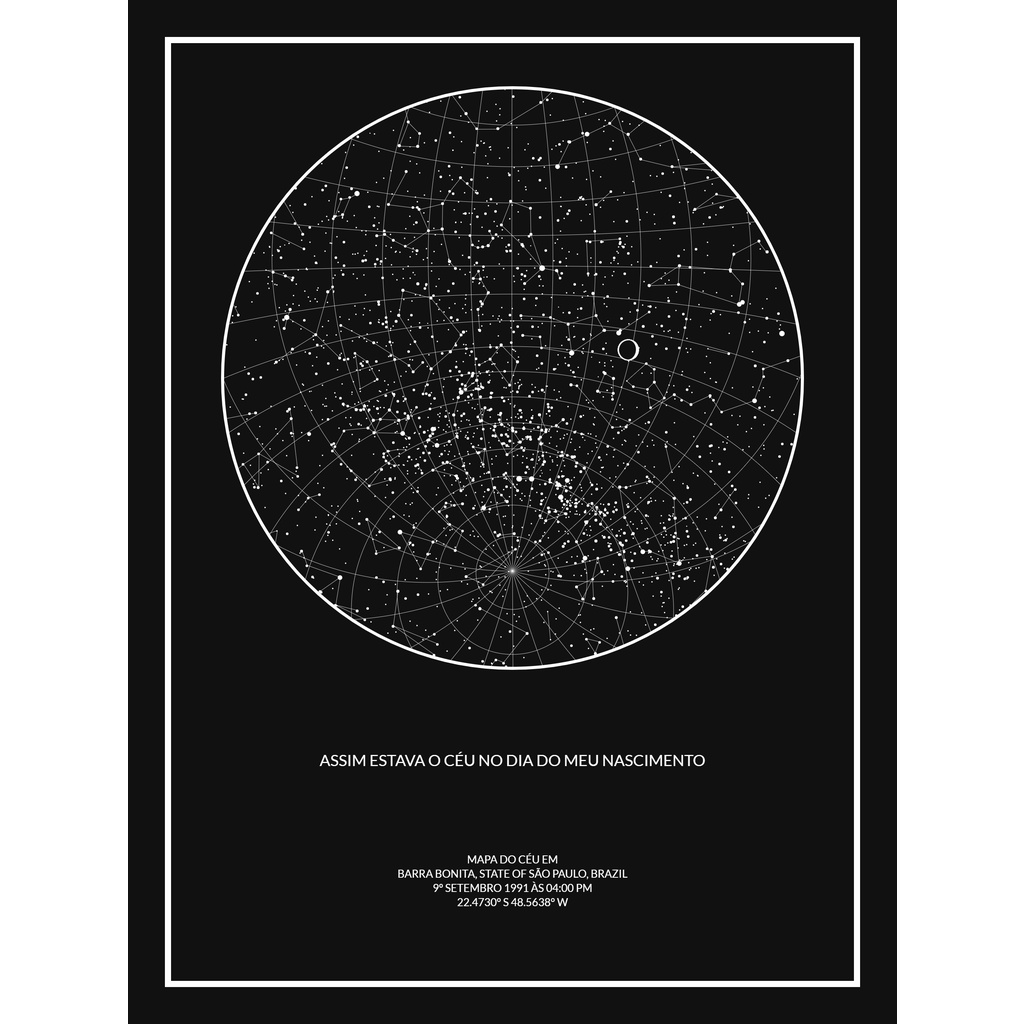 Quadro Mapa Céu Estrelado - PERSONALIZADO | Shopee Brasil