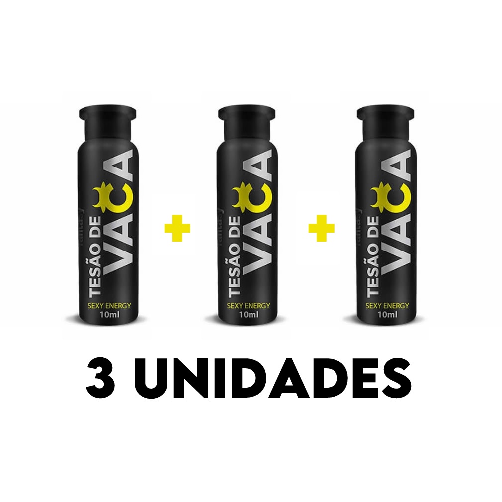Kit 3 Tesão De Vaca Afrodisíaco Natural Bebida Energética 10ml Sexy