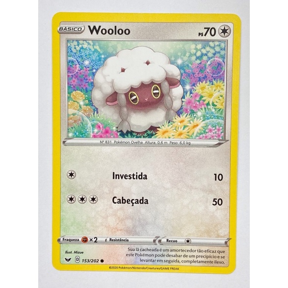 Carta 153/202 Pokémon TCG Original Copag Card Wooloo | Shopee Brasil