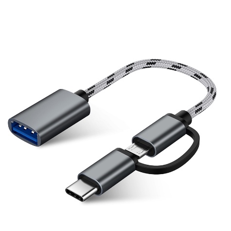 Cabo Adaptador Otg Usb 3.0 Tipo C 2 Em 1 Micro Usb Para Usb 3.0 Interface Conversor Para Celular ...