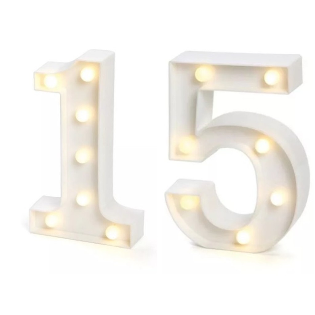 Número 15 DE Led Luminoso Decoração Mesa Festa 22cm | Shopee Brasil