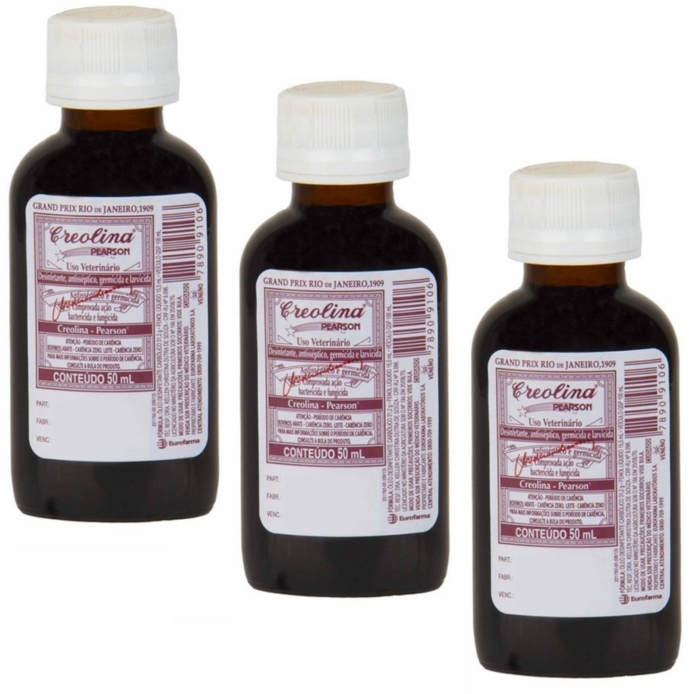 Creolina Pearson 50 ml kit com 3 unidades criolina desinfetante ...