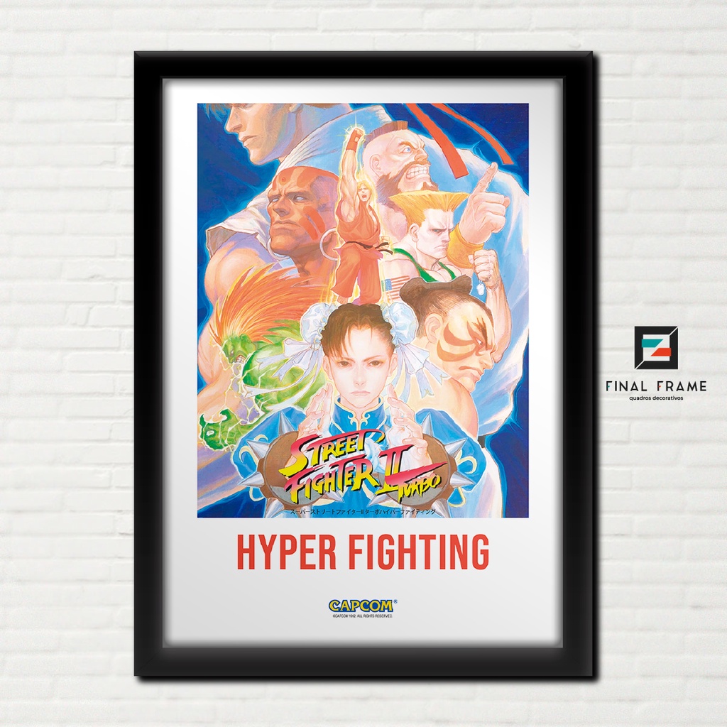 Quadro Street Fighter 2 Turbo Hyper Fighting Pôster Arcade Capcom Retro ...