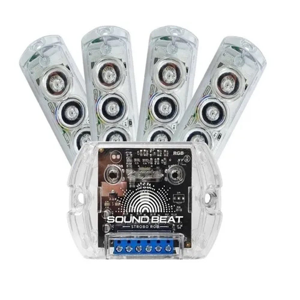 Kit Strobo Rgb Sound Beat V4 Led Color Automotivo Zendel / 4117 ...