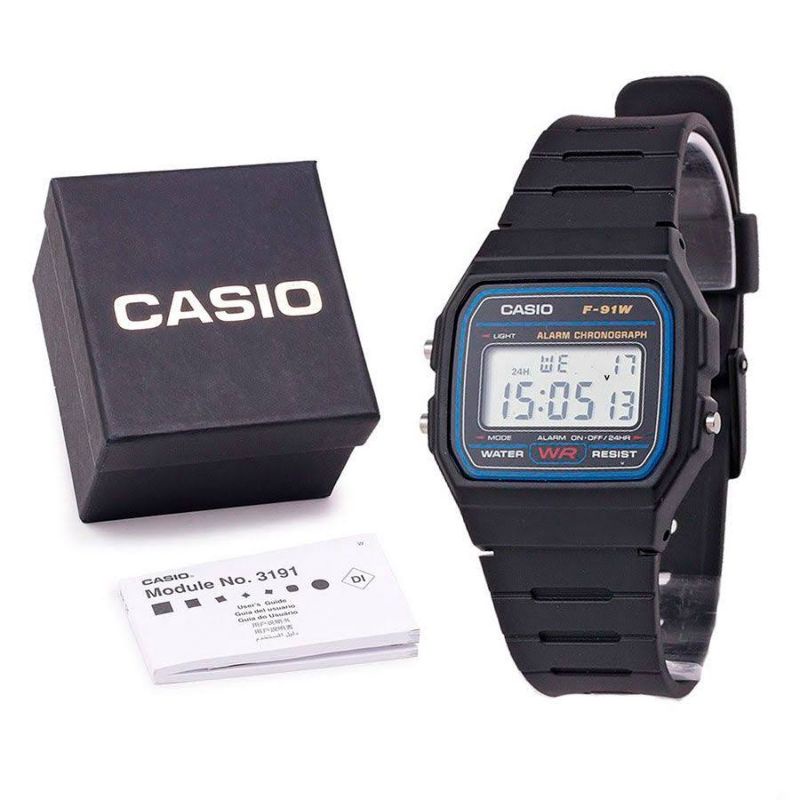 Relógio Digital Casio F91W Masculino e Feminino A Prova D'água Retrô Vintage Wr Casual Esportivo ...