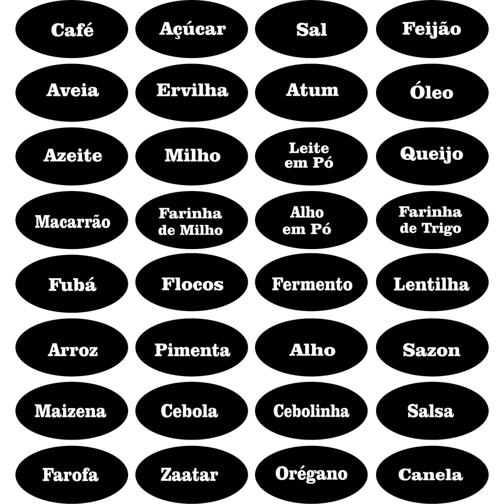 32 Etiquetas Rótulos para Organizar Potes de Temperos | Shopee Brasil