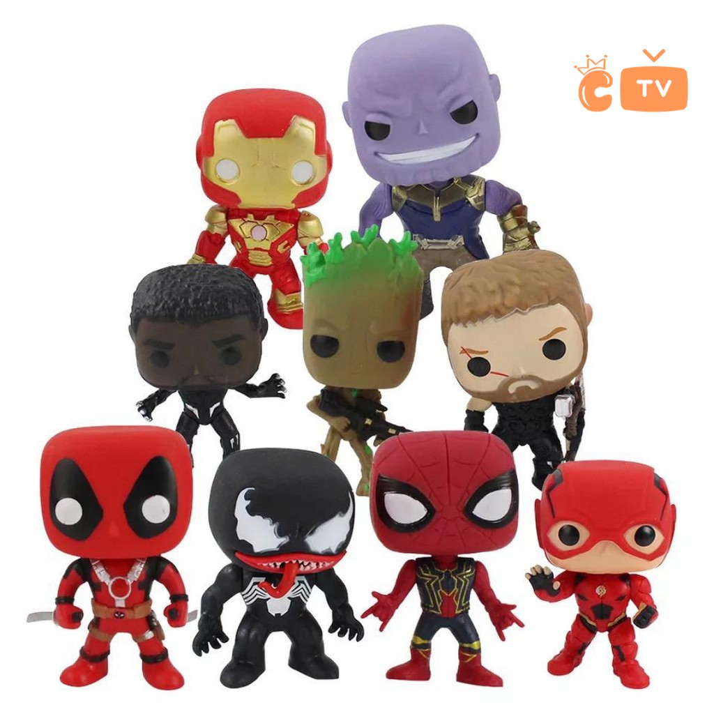 Marvel Bonecos Vingadores Pvc Super Heróis Thanos Groot Hulk Homem