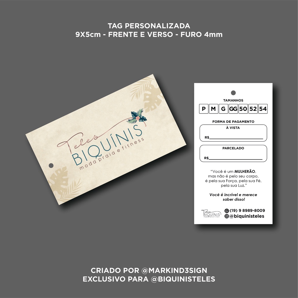 Qtde: 100 - TAG Personaliza - Supremo 300g - frente e verso | Shopee Brasil
