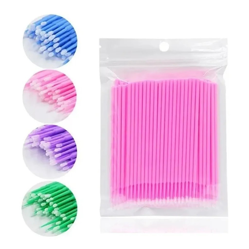 100 Microbrush Cotonete Alongamento fio a fio Cílios | Shopee Brasil