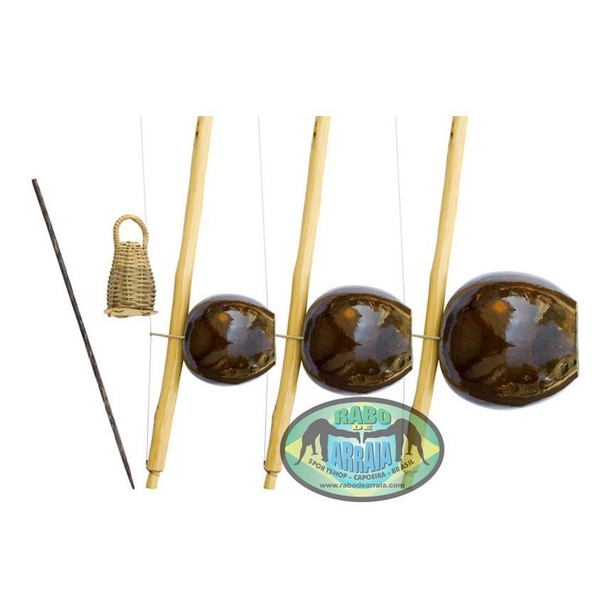 Trio 3 Berimbau Biriba Capoeira E Percussão - Rabo De Arraia | Shopee ...