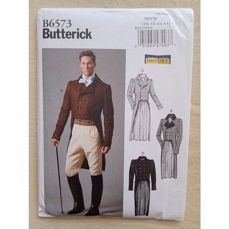 Molde Padrão de Costura Importado Butterick B6573 History Tamanhos 38 ...