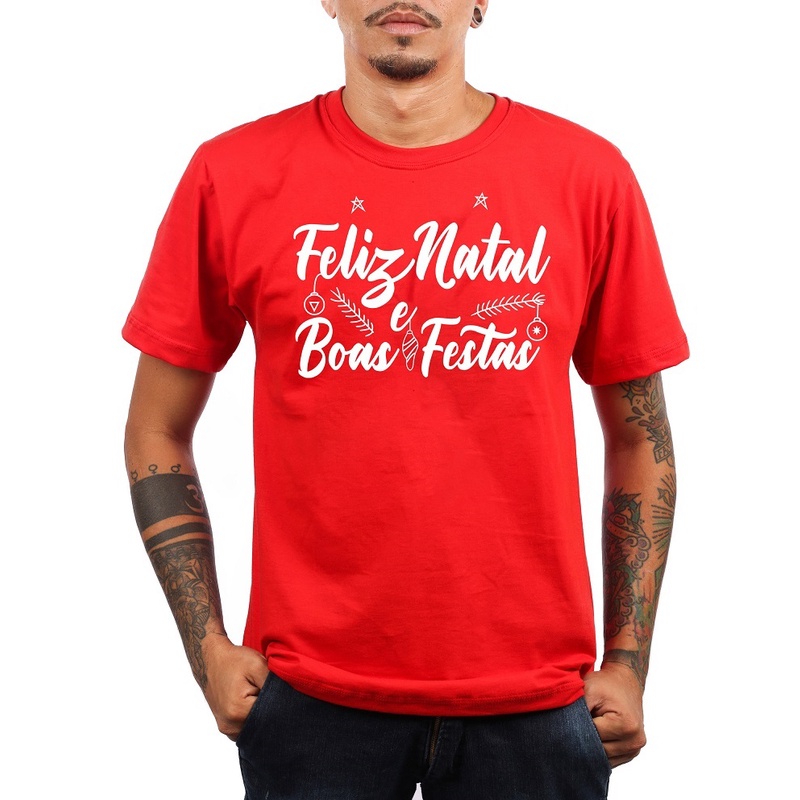 Camiseta Natal Personalizada Familia Empresa Boas Festas | Shopee Brasil