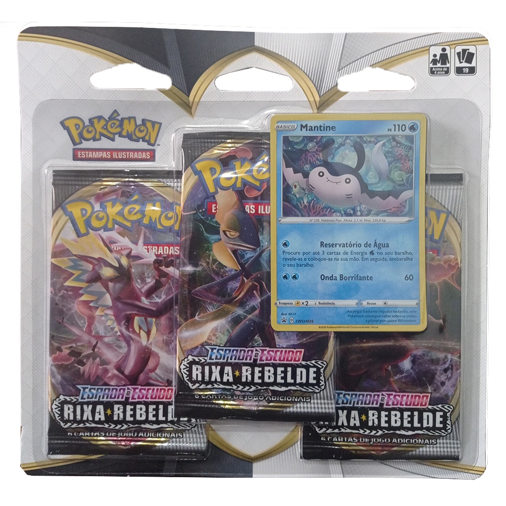 Blister Triplo Cards Cartas Pokémon Estampas Ilustradas Rixa Rebelde