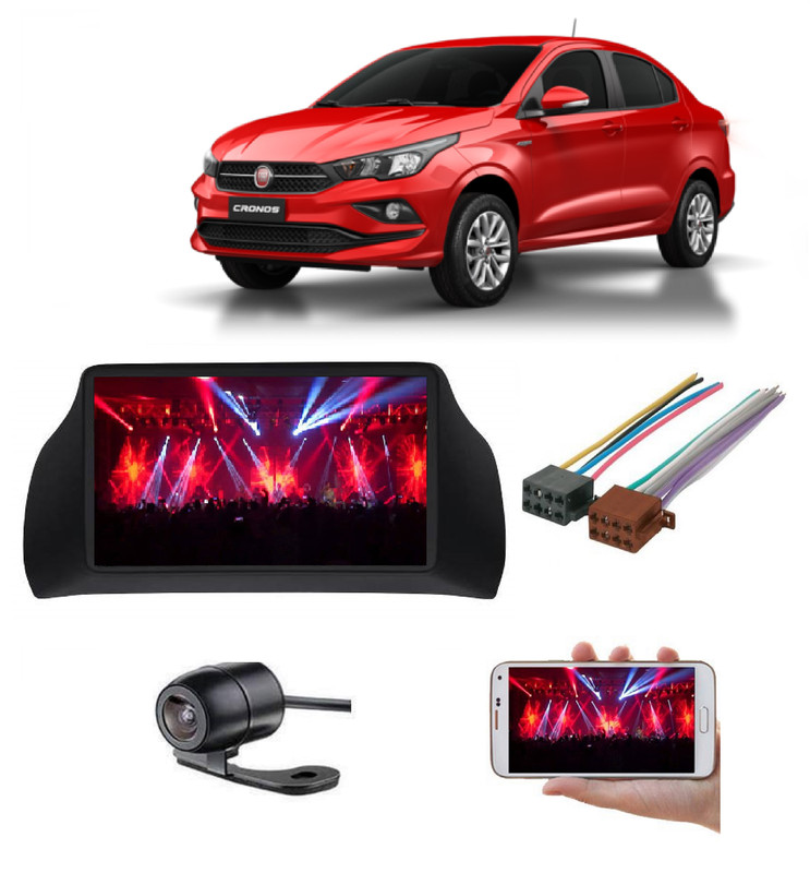 Mp5 Central Multimidia Moldura 2 Din Fiat Cronos 2018 2019 2020 2021 + Camera | Shopee Brasil