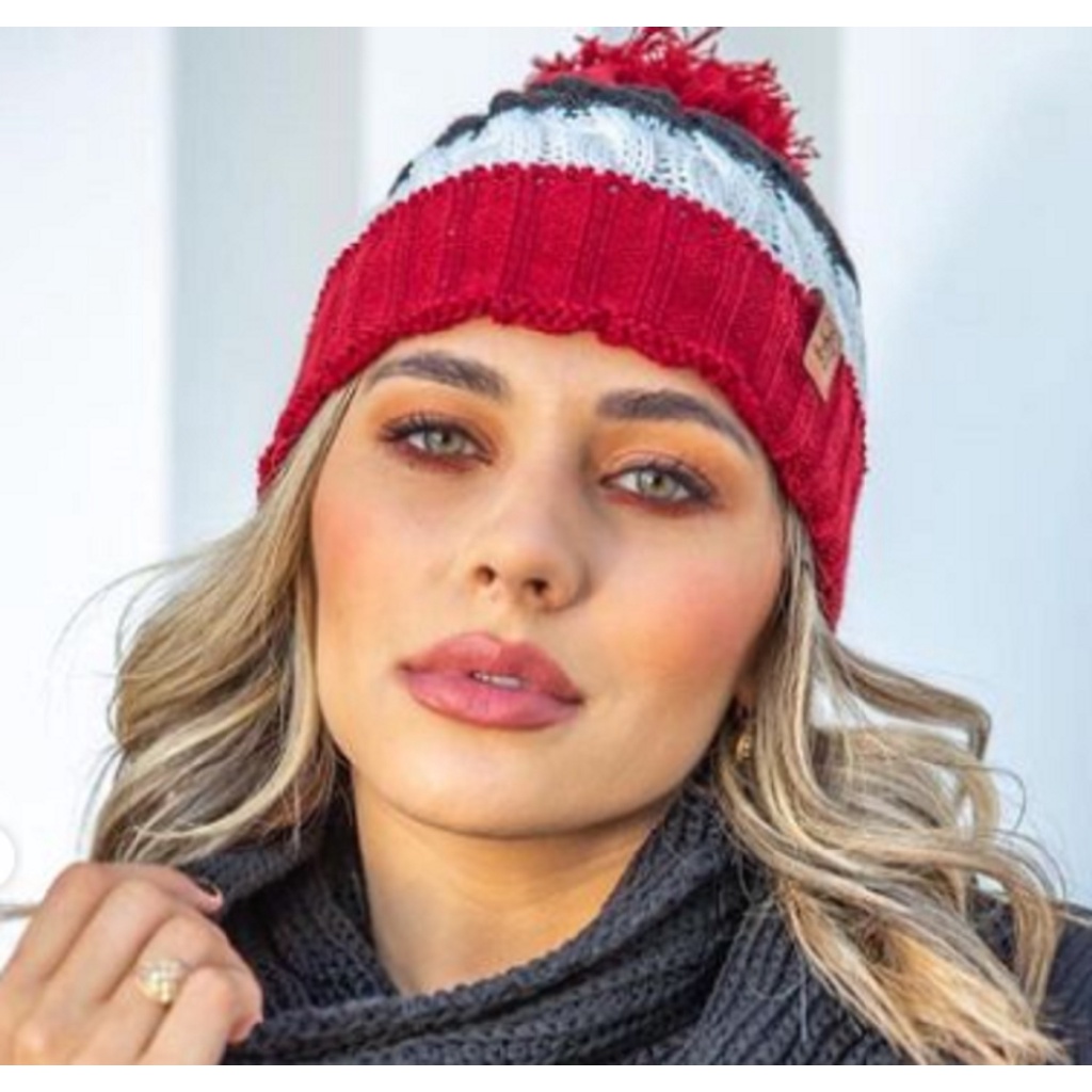 Touca Gorro Pompom De Lã Feminina Inverno | Shopee Brasil