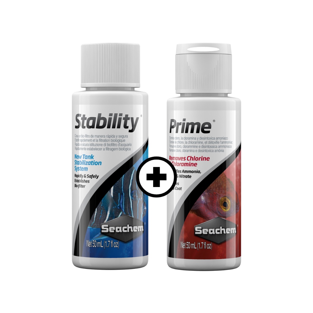 Kit Seachem Prime 50ml + Seachem Stability 50ml | Shopee Brasil