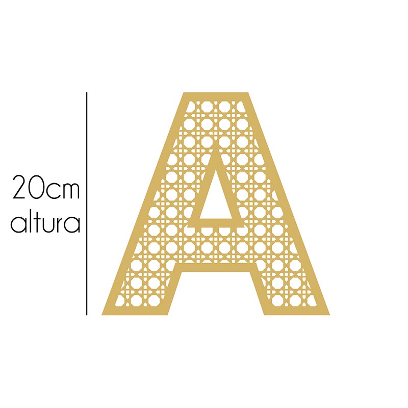 Letras MDF Imitação Palha Indiana 20cm altura Valor Individual | Shopee ...