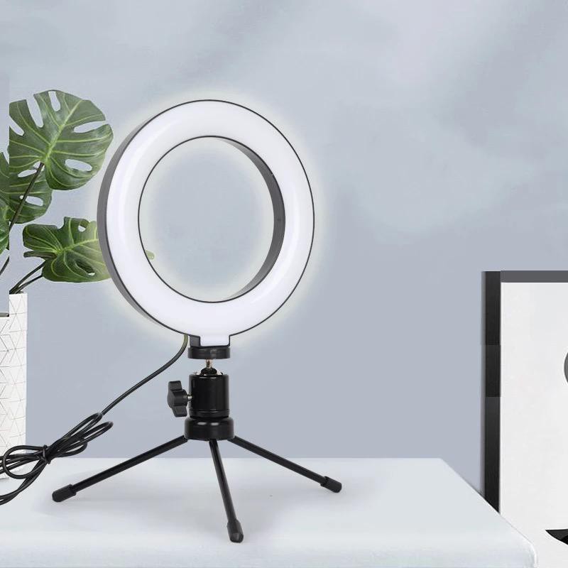 Ring Light De Mesa Iluminador De Led Tripé 6 Polegadas 16cm | Shopee Brasil