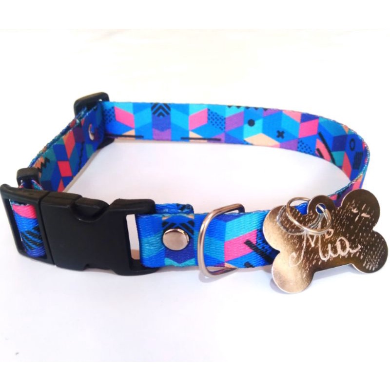 Coleira para cachorro+Plaquinha de identificação/GRAVAMOS para cachorro ...