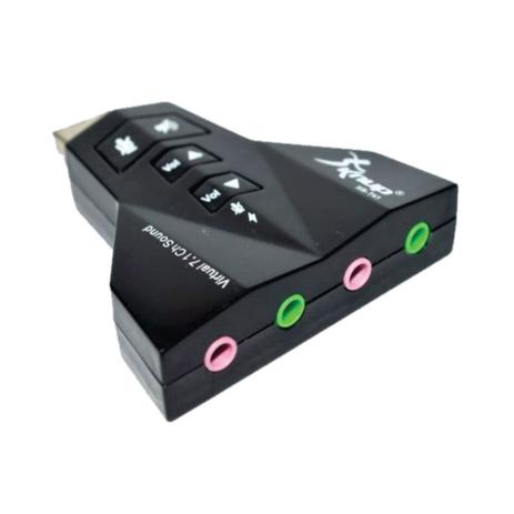 Placa De Som Usb 4 Entrada Adaptador Áudio 7.1 C/ P2 P3 Pc Notebook ...