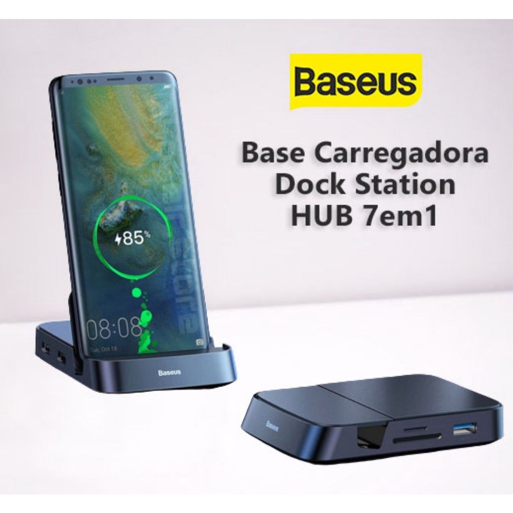 Baseus Dock Station tipo-c HUB 7 em 1, compatível com DeX e Ready For ...