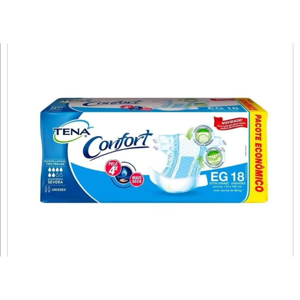 Fralda Geriátrica Tena Confort Tamanho Eg Com 18 Unidades | Shopee Brasil