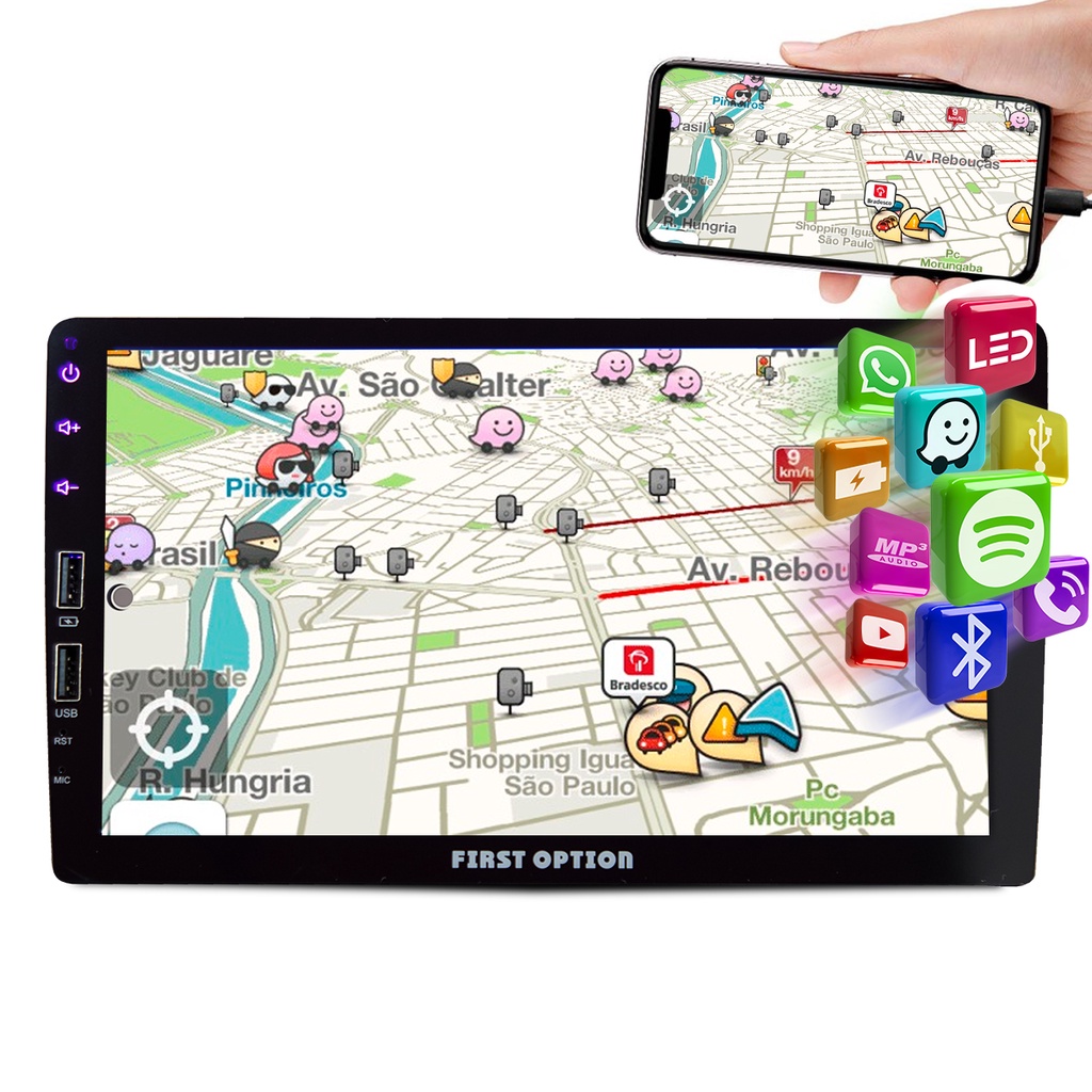 Multimídia Mp5 1 Din Espelhamento Tela 9 Bluetooth Usb Radio | Shopee Brasil