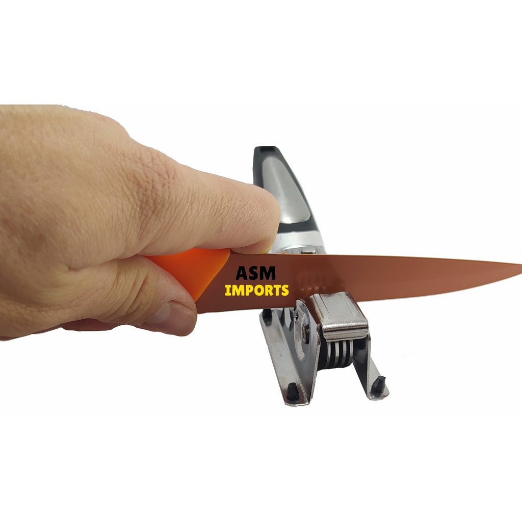 Amolador Faca Afiador Tesoura Profissional Ventosa Canivete inox com ...