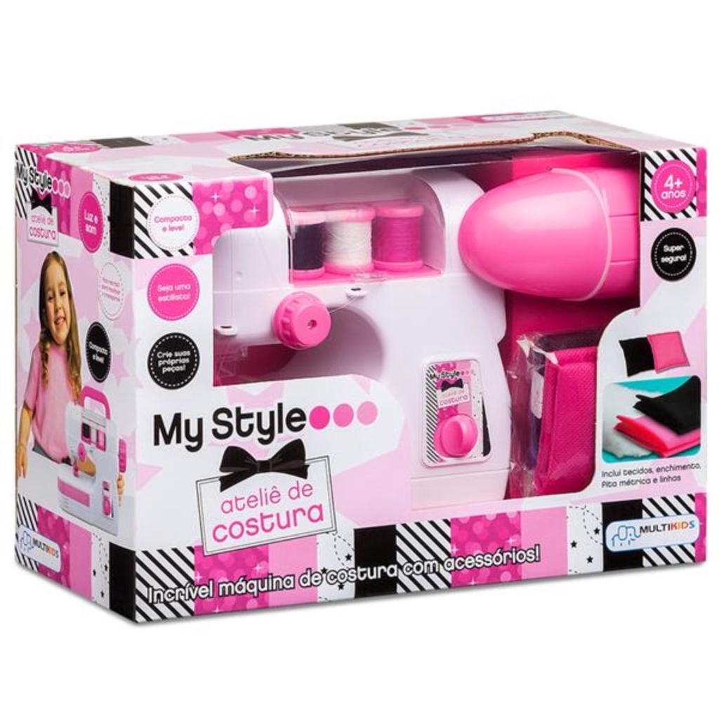 Mini Maquina de Costura Infantil Rosa Style Stelie Multikids Br1229 ...