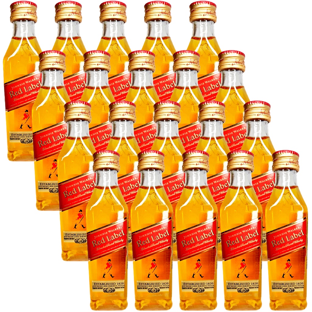 Kit 20 Mini Whisky Johnnie Walker Red Label 50ml | Shopee Brasil