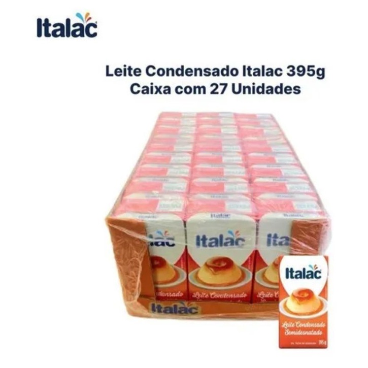 Leite condensado Semidesnatado italac 395g kit com caixa 27Unidades ...