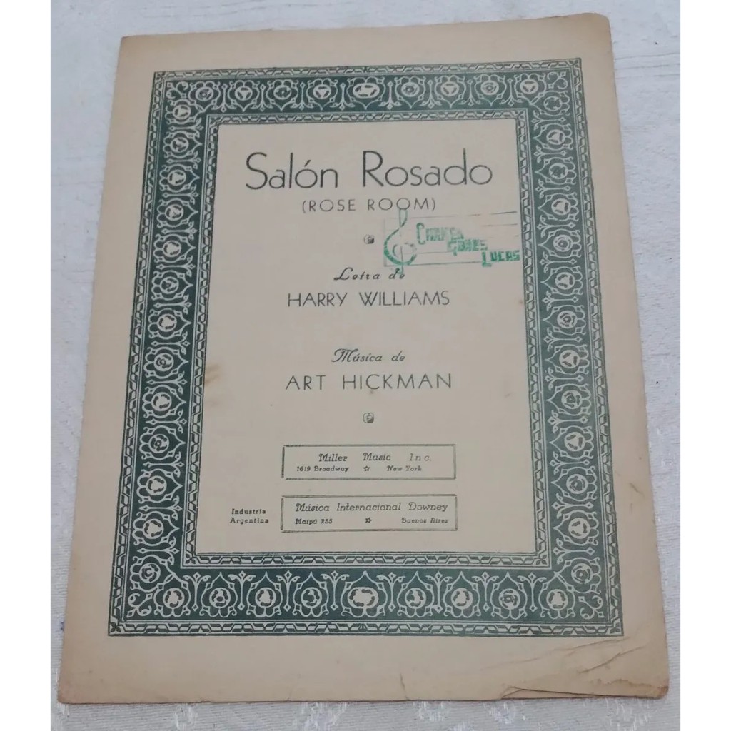 Partitura Antiga - Salón Rosado - Harry Williams - Art Hickman | Shopee ...