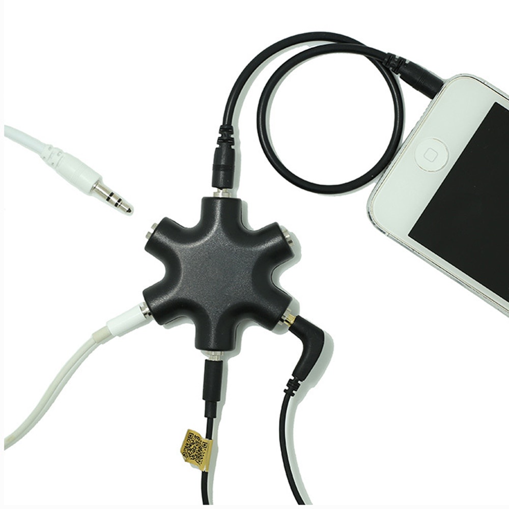 3.5 Milímetros 5 Way Multi Port Aux Splitter Cabo De Áudio Conversor ...
