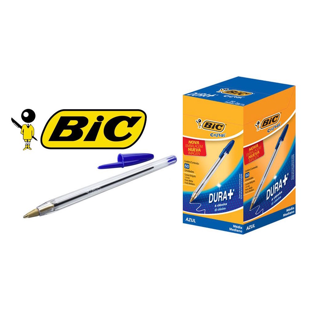 Caneta Azul Bic Tradicional Com 50 Unidades | Shopee Brasil