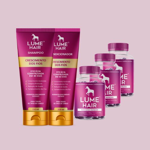 Kit Lume Hair 90 Dias + Shampoo + Condicionador | Shopee Brasil