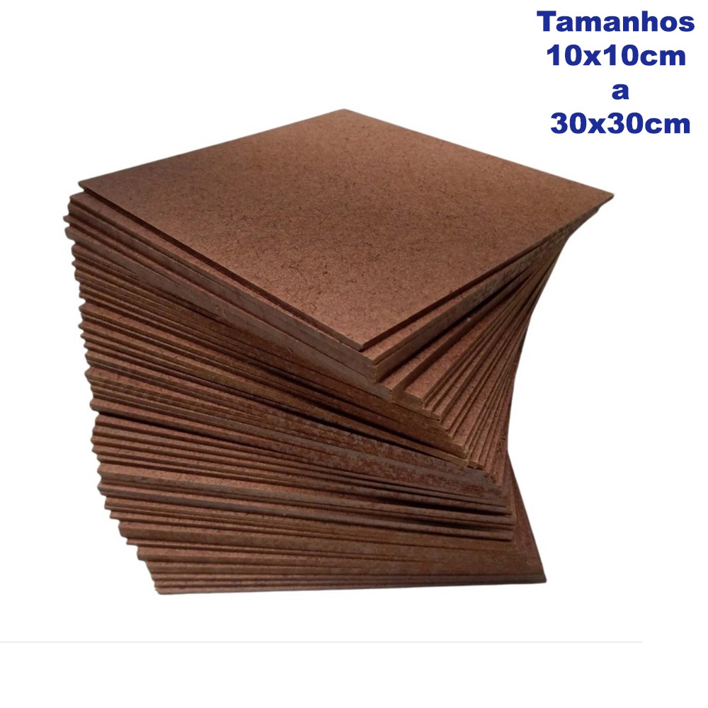 placa chapa quadrada de mdf 3mm cru para artesanato decoração corte ...