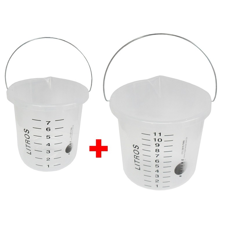 Kit Balde Graduado Reforçado Com Bico - 8 Litros + 12 Litros | Shopee ...