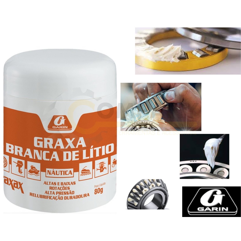 Graxa Branca de Lítio 80Gr Garin | Shopee Brasil