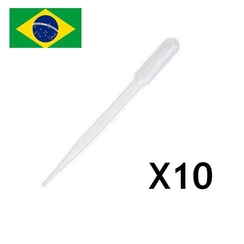pipeta plástica Pasteur Conta Gotas dosador medidor 10UN. 3ML com marcador | Shopee Brasil