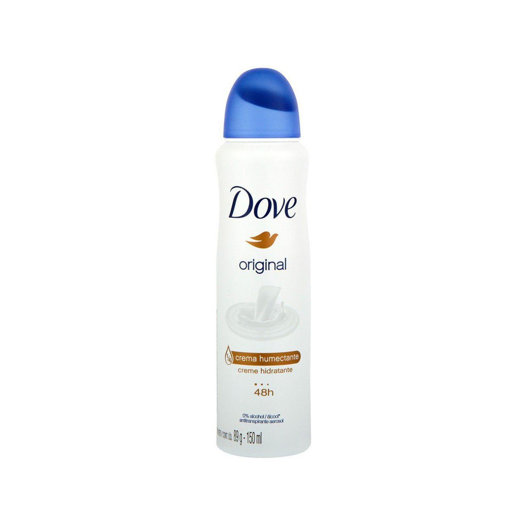 DESODORANTE ANTITRANSPIRANTE AEROSOL 150ML 89G DOVE ORIGINAL | Shopee Brasil